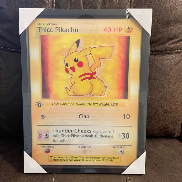 Pokemon | Art | Thicc Pokmon 3d Lenticular Framed Picture Thicc Pikachu ...
